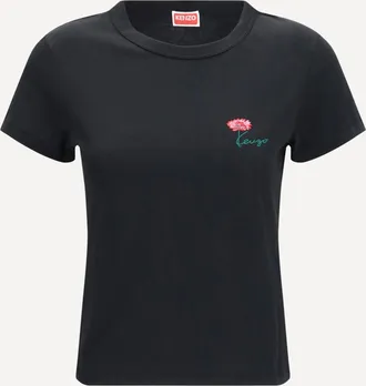 Kenzo Kenzo Tulip embroidered cotton T-shirt Female M