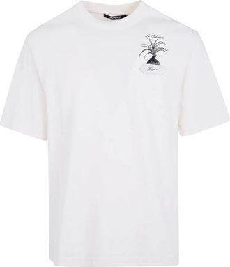 Jacquemus Homme, Tops, Blanc, Taille: L Le T-Shirt Palmier