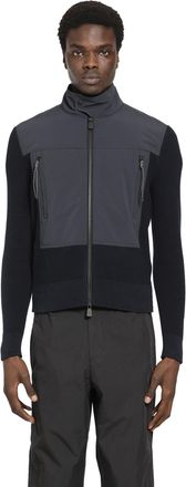 Moncler Padded Zip-Up Cotton Cardigan