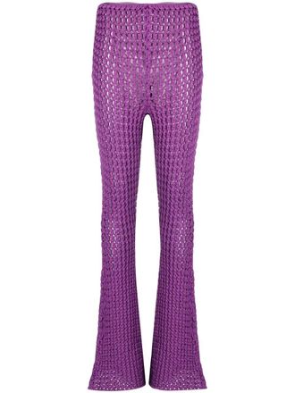 Moschino pantalon évasé en crochet - Violet