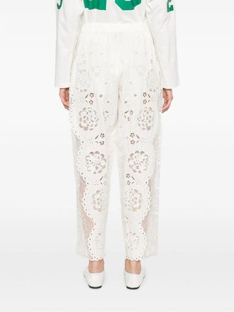 Sea New York Broderie Anglaise Cotton Trousers - White