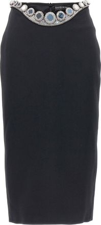 DAVID KOMA jupe crayon à ornements métalliques - Noir