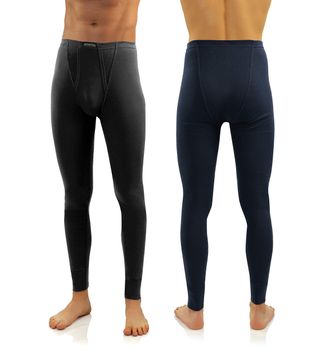 Sesto Senso 2er Pack Herren Thermounterhose - Lange Unterhose für Winter, atmungsaktiv und bequem für Sport und Alltag - Schwarz/Dunkelblau XXL