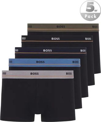 HUGO BOSS Herren Trunks schwarz Baumwolle unifarben