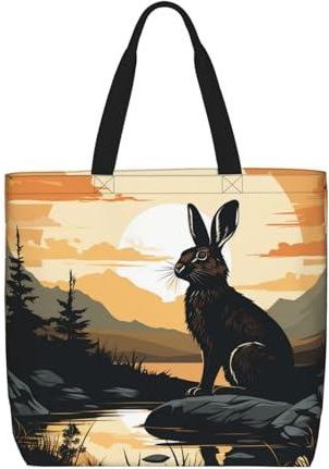 Generic Silhouette De Lapin Sac Fourre-Tout Imperm&eacute;able Sacs De Courses D&eacute;contract&eacute; Sac Courses Pour Travail Voyage Quotidienne