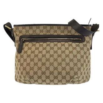 Gucci Sac bandouli&egrave;re en toile et cuir GG Pre-owned - Femme - Pre-owned - Brun - Taille: ONE Size