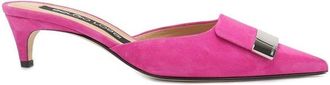 Sergio Rossi Femme, Chaussures, Rose, Taille: 34 1/2 EU Mules en cuir