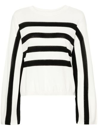 Twin-Set pull rayé en maille métallisée - Noir