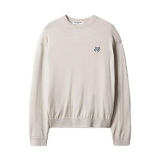 Maison Kitsun&eacute; Homme, Pulls, Beige, Taille: XL Maille col rond