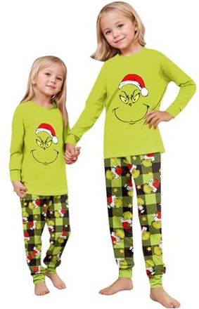 Generic Le Grinch Pyjama Noel Famille De Grinch Pull Homme Assorti Noël Garcon Bebe Enfant Chaud Et Doux Hiver Vetement Costume Ensembles Coton Femme Ensemble