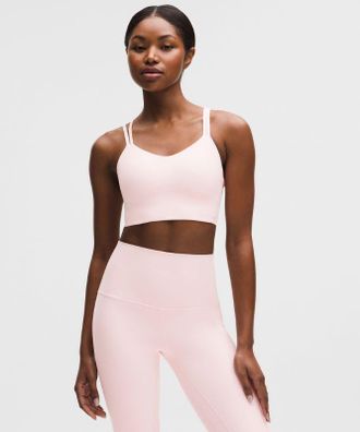 lululemon Like a Cloud Longline-BH Leichter Halt B/C Cups f&uuml;r Frauen - Gr&ouml;&szlig;e 10 in Pink Pearl