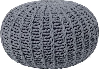 Beliani Moderner Pouf in Dunkelgrau 52 x 35 cm Conrad II