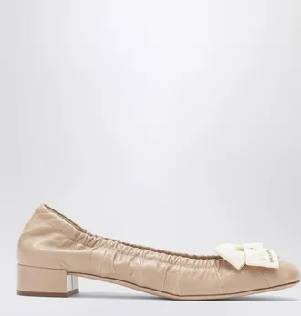 Prada Sand-colored ballerina flats with maxi bow