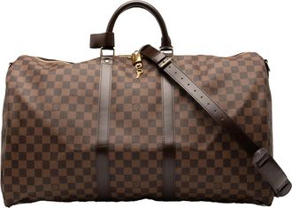 Louis Vuitton Weekender - Damier Ebene Keepall Bandouliere 55 - Gr. unisize - in Braun - f&uuml;r Damen