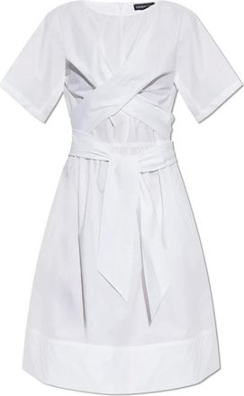 Emporio Armani Femme, Robes, Blanc, Taille: 38 FR Robe &agrave; nouer &agrave; la taille