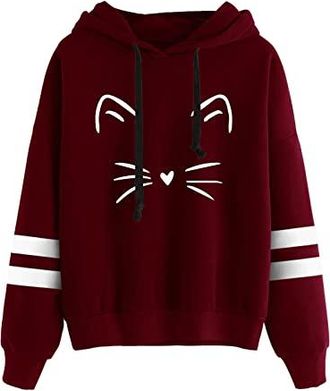 Generic Uwdiohq Sweat a Capuche Femme Sweatshirt Femme Capuche Sweat Oversize Zipp&eacute; A Leger Ladies Sweatshirts Without Hood Pieces Pull Kangourou Chien Over B