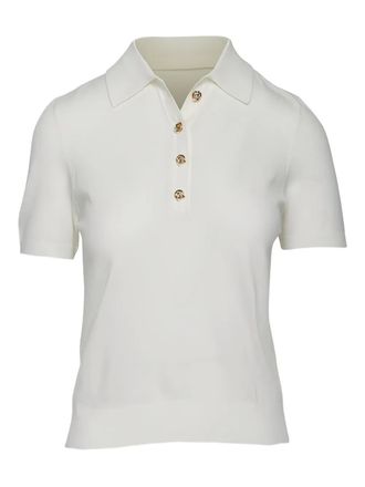 Altuzarra buttoned knit polo top - Wei&szlig;