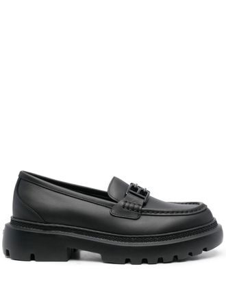 Bally mocassins &agrave; plaque logo - Noir