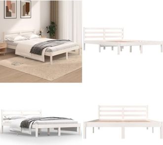 vidaXL Massivholzbett Kiefer 120x190 cm Weiß - Holzbett - Kiefernholz - Massivholzbette - Doppelbett - Weißes Bett - Home & Living