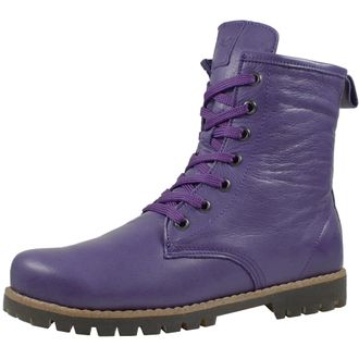 Andrea Conti Damen Stiefelette Boot Schn&uuml;rung Leder Profilsohle 0342847, Gr&ouml;&szlig;e:38 EU, Farbe:Lila