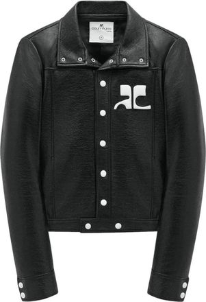 Courr&egrave;ges Logo-Patch Kunstlederjacke - - Jackets - Herren - Schwarzk - L