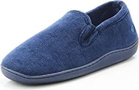 Damart Chaussons Aspect Velours pour Homme, couleur : Bleu Oc&eacute;an, taille : 42