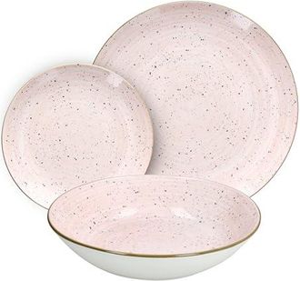 Tognana Pepper Bamboo, 18-teiliges Service f&uuml;r 6 Personen, Porzellan, Rosa