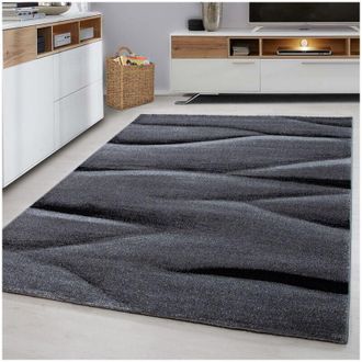 Allotapis Collection Allotapis - Tapis contemporain effet vague rectangle Rabisco Noir 160x230