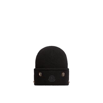 Moncler Moncler Bonnet En Jacquard De Laine Et Cachemire, Femme, Noir, Taille: Uni