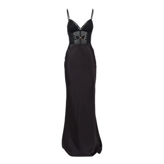 Elisabetta Franchi Femme, Robes, Noir, Taille: 40 FR Robe Longue &agrave; Corset