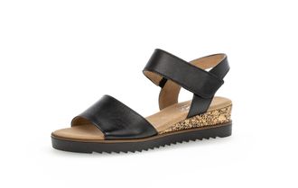 Gabor Damen Keilsandalen, Frauen Sandalen,Freizeitschuhe,offene Schuhe,Strandschuhe,Keilsandaletten,Keilabsatz,schw.(KorkTS/schw),35.5 EU / 3 UK