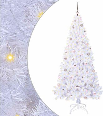 vidaXL K&uuml;nstlicher Weihnachtsbaum Wei&szlig; 210 cm PVC und Stahl vidaXL