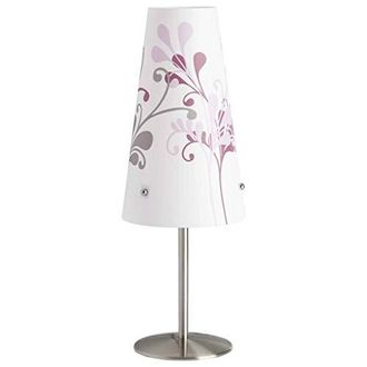 Brilliant lamp Lampe de table Isi fer/violet | 1x C35, E14, 40W, adapté aux lampes à bougie (non incluses) | Échelle A ++ à E | Avec interrupteur à cordon