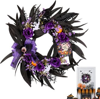 Generico Halloween Wreath for Front Door, Spooky Halloween Decoration Wreath, Seasonal Decor for Home, Urlaub Decorations for Entrance Outdoor Window Party Wal