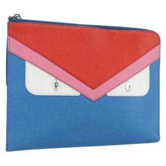 Fendi Pre-owned Vintage Leder Clutch - - Pre-owned - Damen - Blau - ONE SIZE