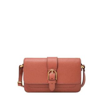 Fossil Zoey Sac &agrave; main en cuir, coton ou polyester pour femme, Orange, 19.68L cm x3.81Wcm x11.43 H cm