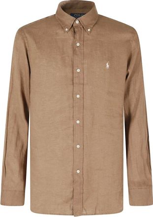 Polo Ralph Lauren Homme, Chemises, Brun, Taille: XL Long Sleeve Sport Shirt