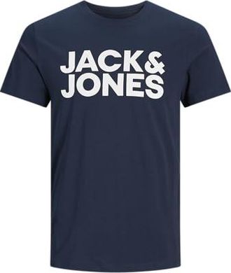 Jack & Jones NOS Homme Jjecorp Logo Tee SS Crew Neck Ss19 Noos T-Shirt Not Applicable, Bleu (Navy Blazer Fit: Slim/Large Print), Medium