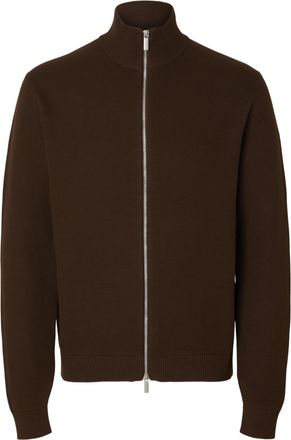 Selected SELECTED FEMME Herren Slhdane Ls Knit Structure Full Zip Noos, Demitasse, L EU