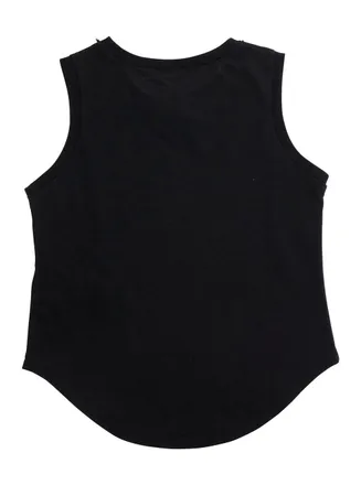 N&deg;21 Girls Sleeveless Top Black Cotton Tops