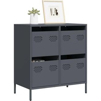 vidaXL Sideboard Anthrazit 68x39x73,5 cm Kaltgewalzter Stahl - Vidaxl