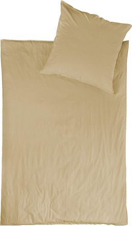 jilda-tex Bio-Bettwäsche Stone-Washed Renforce Lissabon 100% Bio-Baumwolle Knitterlook Stehsaum Bügelfrei Uni Leinen-Optik Bügelfrei Made in Green (Creme, 200 x