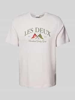 Les Deux T-Shirt mit Label-Stitching Modell Ivy