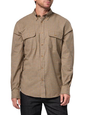 Brooks Brothers Herren Baumwolle Kaschmir Flanell Langarm Sport Shirt, Khaki Check, L