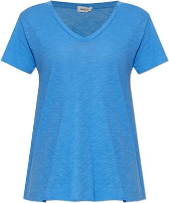 American Vintage Femme, Tops, Bleu, Taille: 42 FR Jacksonville V-neck T-shirt