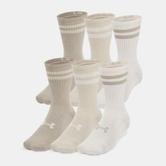 Under Armour Essential Crew-Socken im 6er-Pack, unisex Timberwolf Taupe / Timberwolf Taupe / Stein XL