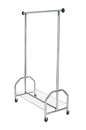 WENKO Porte vêtement solide sur roulette Profi, Métal chromé 121 x 185 x 52 cm