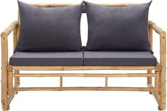 vidaXL Banc de jardin avec coussins 115 cm Bambou