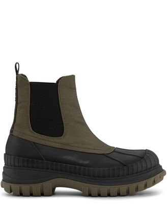 Ganni bottines chelsea &agrave; design ton sur ton - Vert