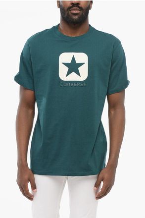 Converse Cotton Crew-neck T-shirt with Contrasting and Embossed Logo size S